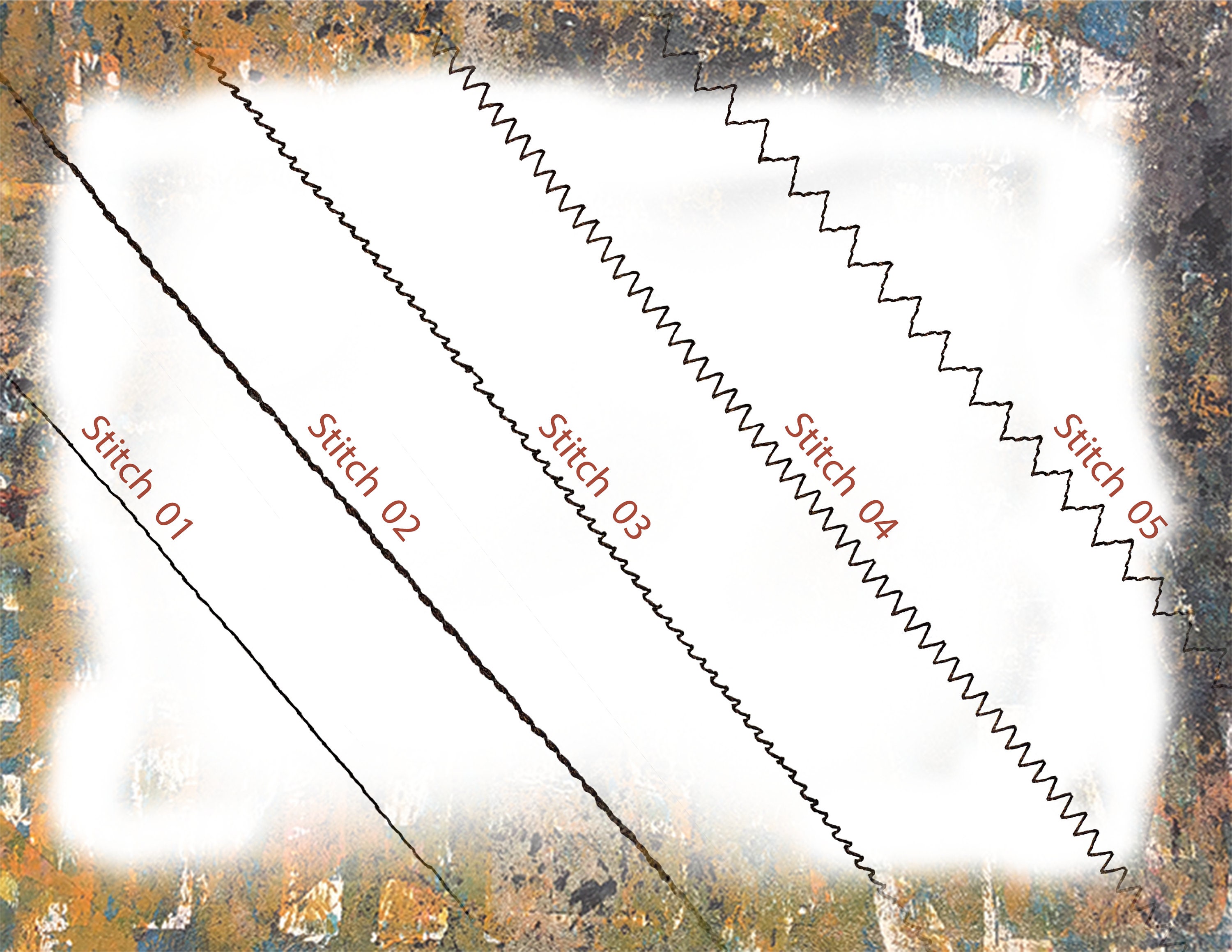 Sewing Stitch Clip Art 01 - 05; Digital Download; Background Stitching ...