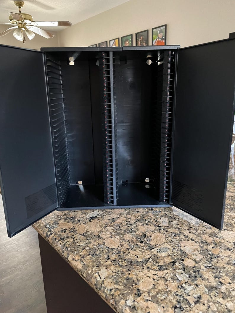 Vintage Laserline CD6000 CD Storage Holder 60 CD Case Black W/doors ...