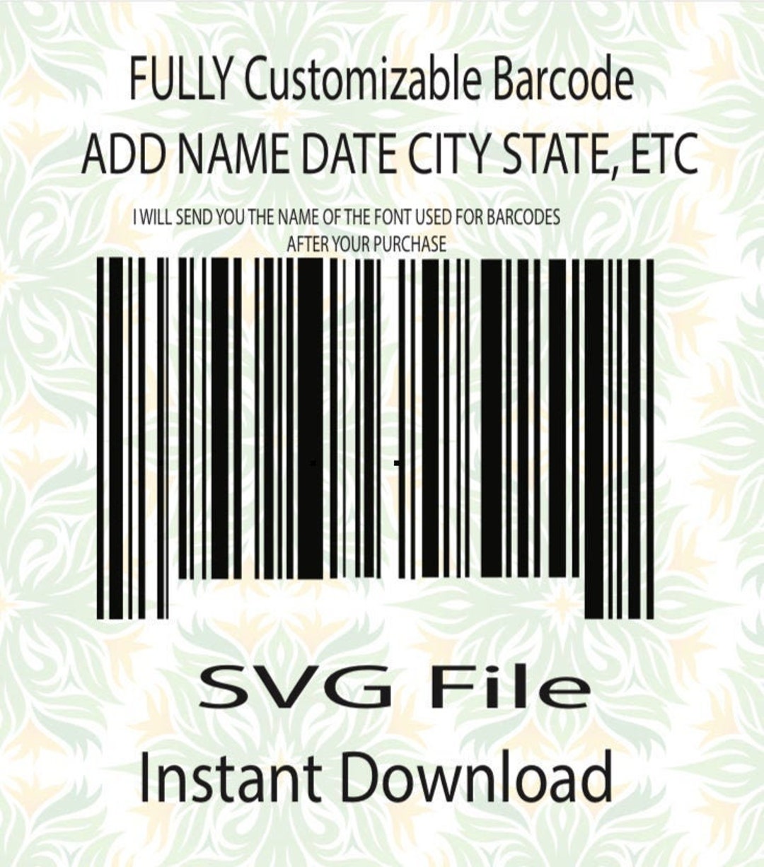 Customizable Barcode Plain Bar Code Scan Bar - Etsy