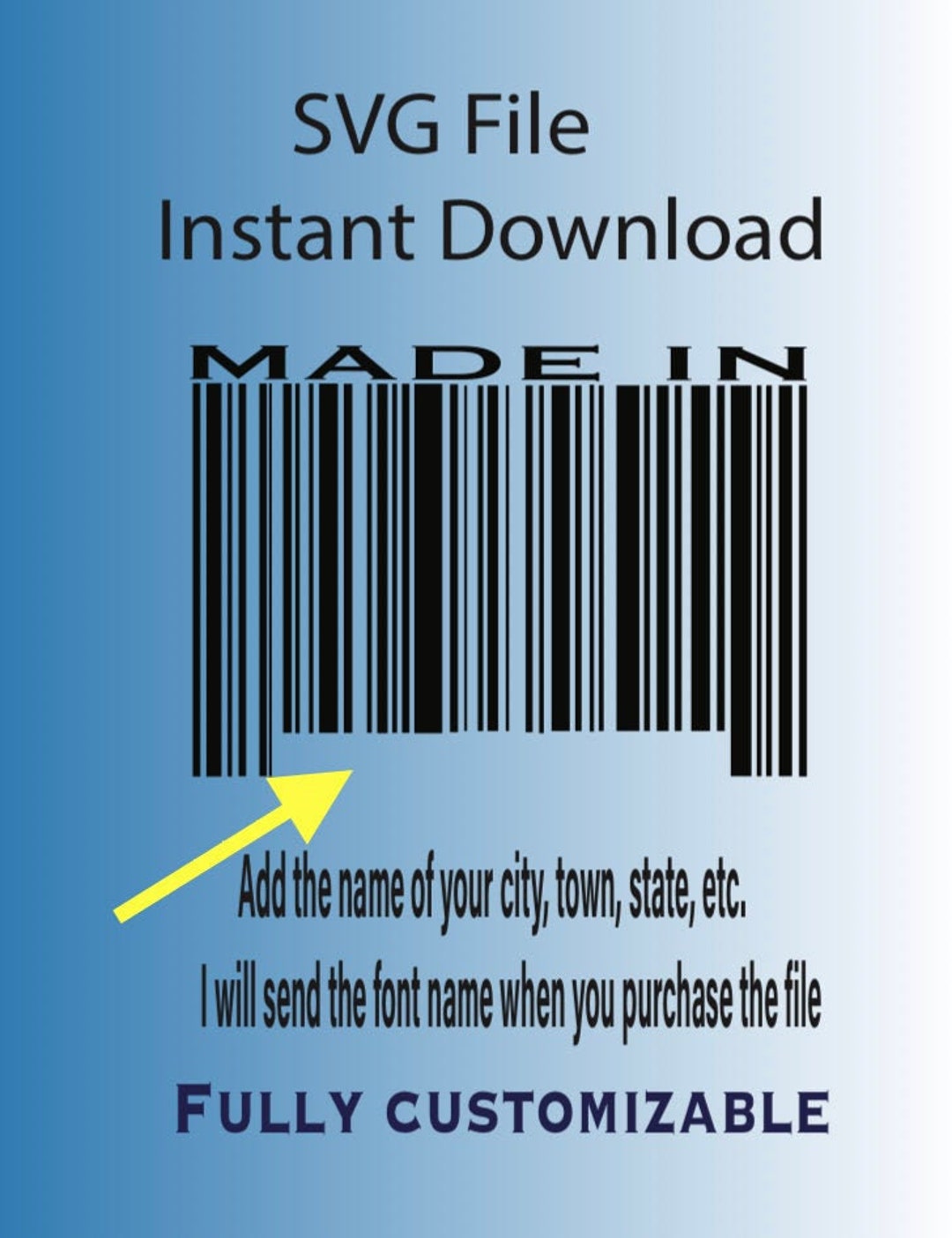 Made in Barcode SVG Personalizable Scan Bar Bar Code Funny Onesie Baby ...