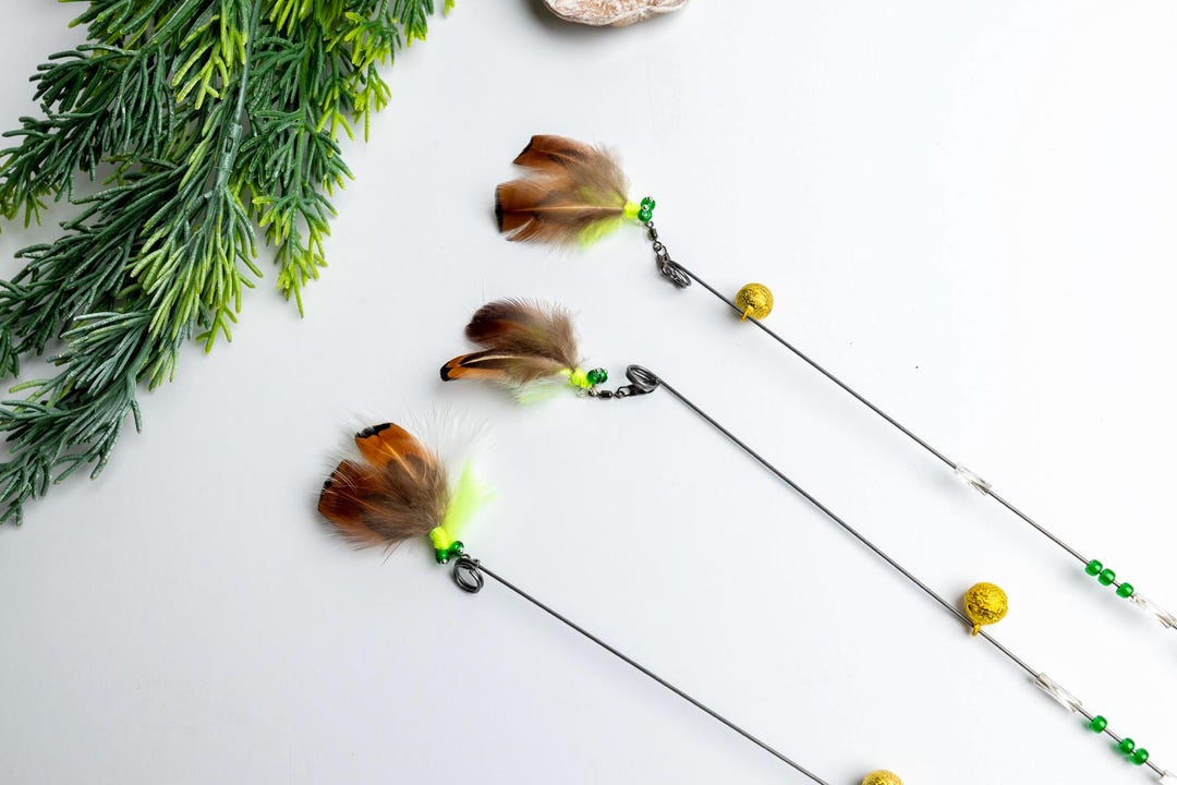Interactive Cat Wand Toy – Fly Inspired Tip, Safe Metal Rod, 45cm - Etsy