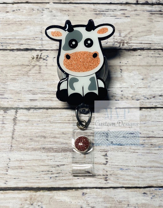 Cute Cow Badge Reel Sitting Cow Badge Reel Cute Badge Reels - Etsy