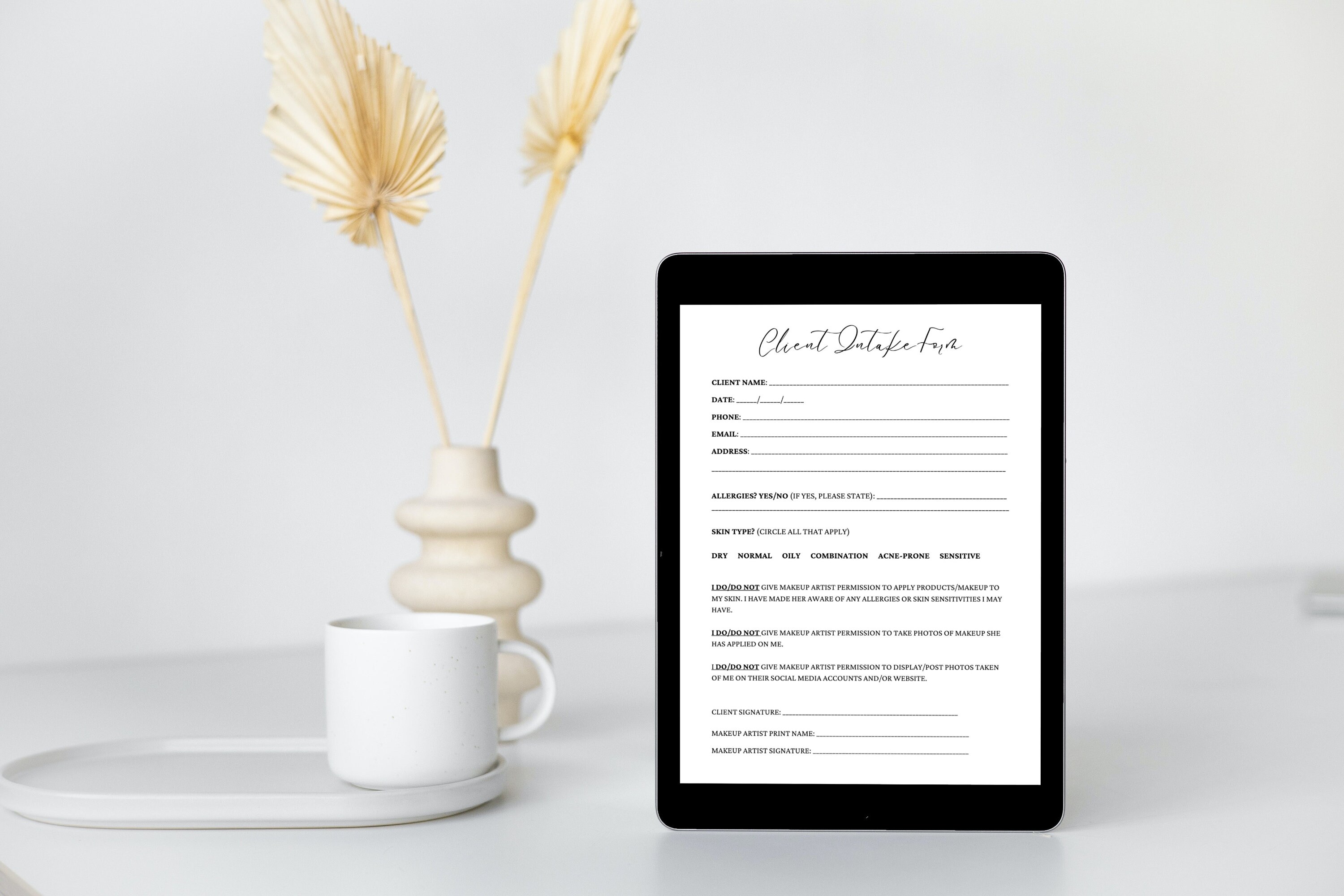 Makeup Artist Client Intake Form / Contract (editable Template) | NEW ...