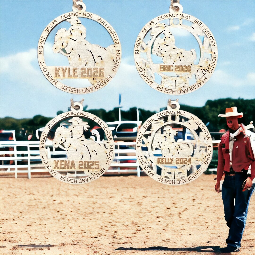 Personalized Rodeo Stadium Series Christmas Ornament - Male and Female ...