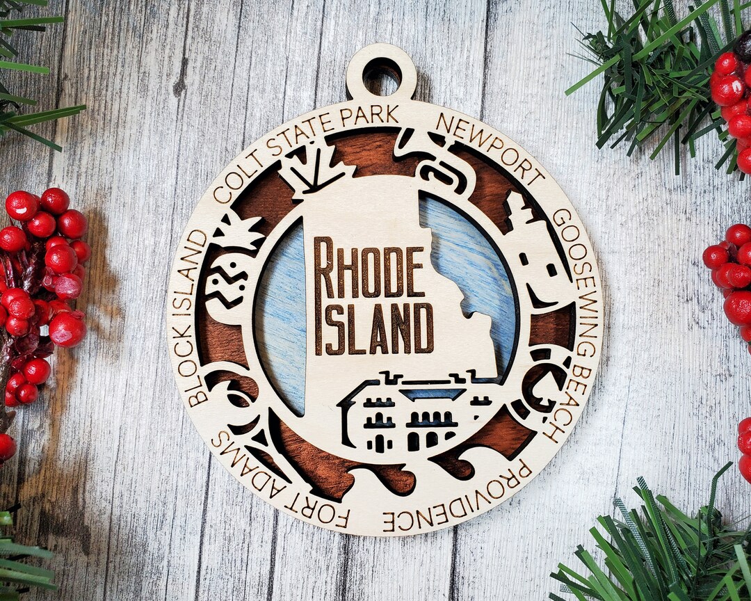 Rhode Island (RI) State Christmas Ornament - Souvenir - Family Trip ...