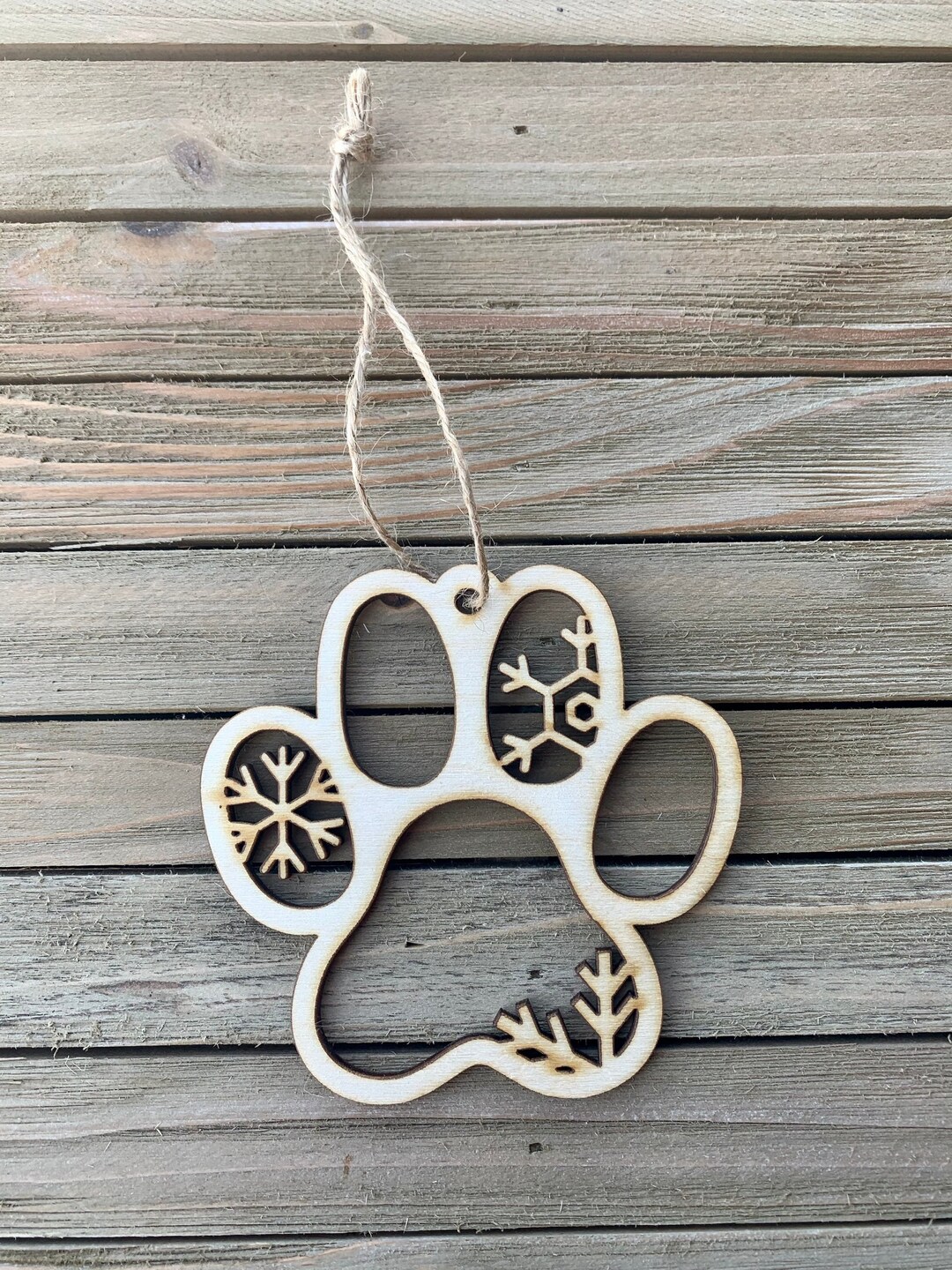 Cat Paw With Snowflakes Christmas Ornament Laser Engraved the Perfect Gift for a Cat Lover ...