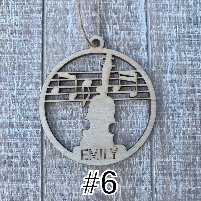 Musical Instrument Ornament Personalized Wooden Christmas - Etsy