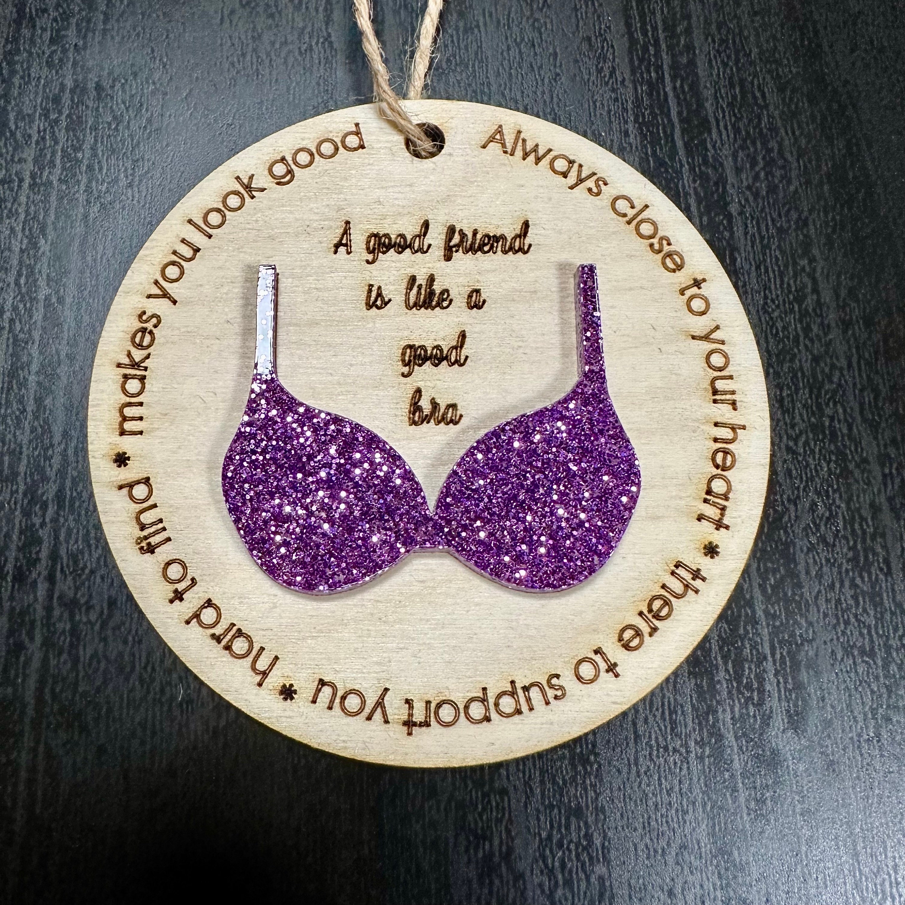 A Good Friend is Like a Good Bra Ornament - 8 Bra Colors - Makes You ...