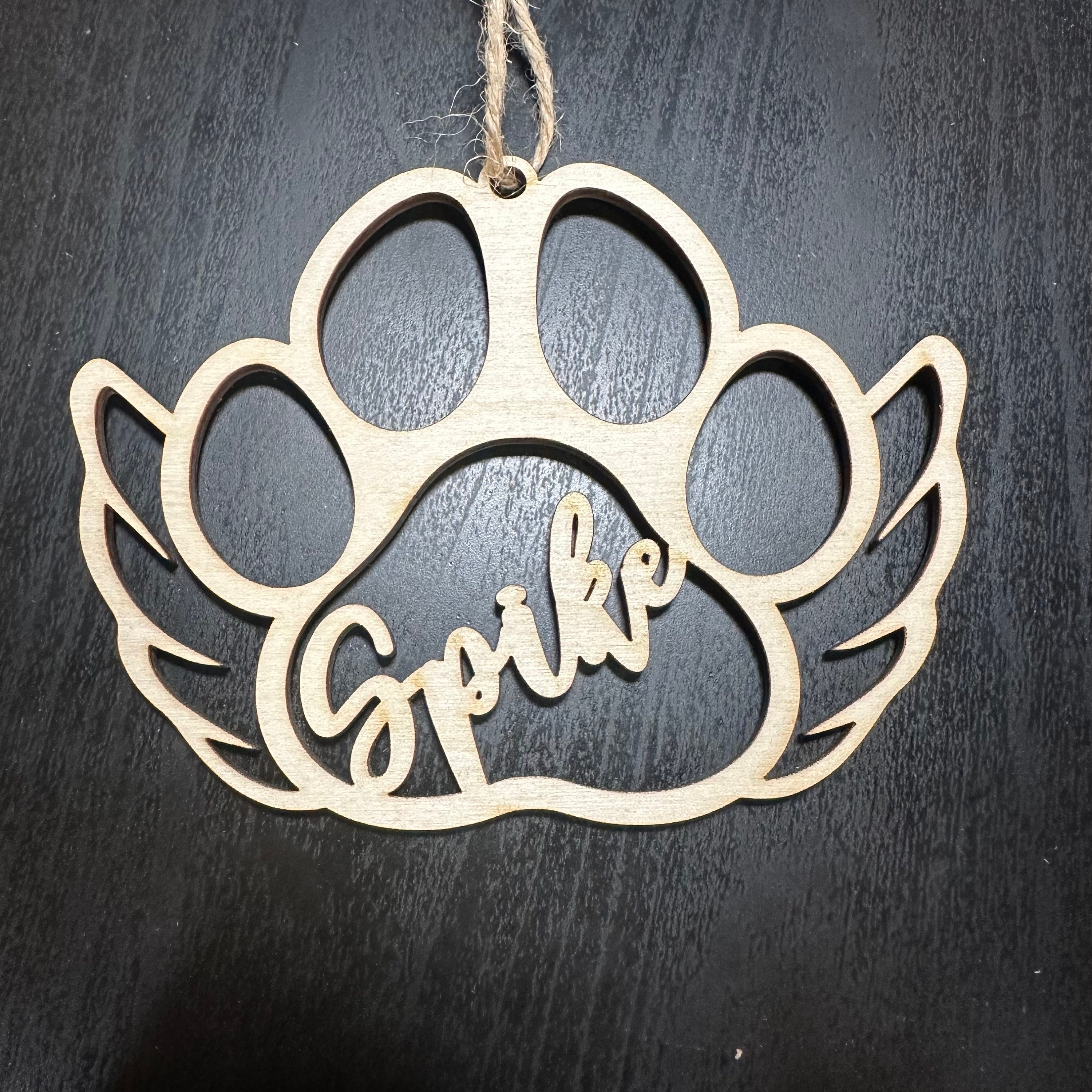 Personalized Dog Paw With Wings Christmas Ornament - Laser Engraved the ...