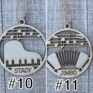 Musical Instrument Ornament Personalized Wooden Christmas Present ...