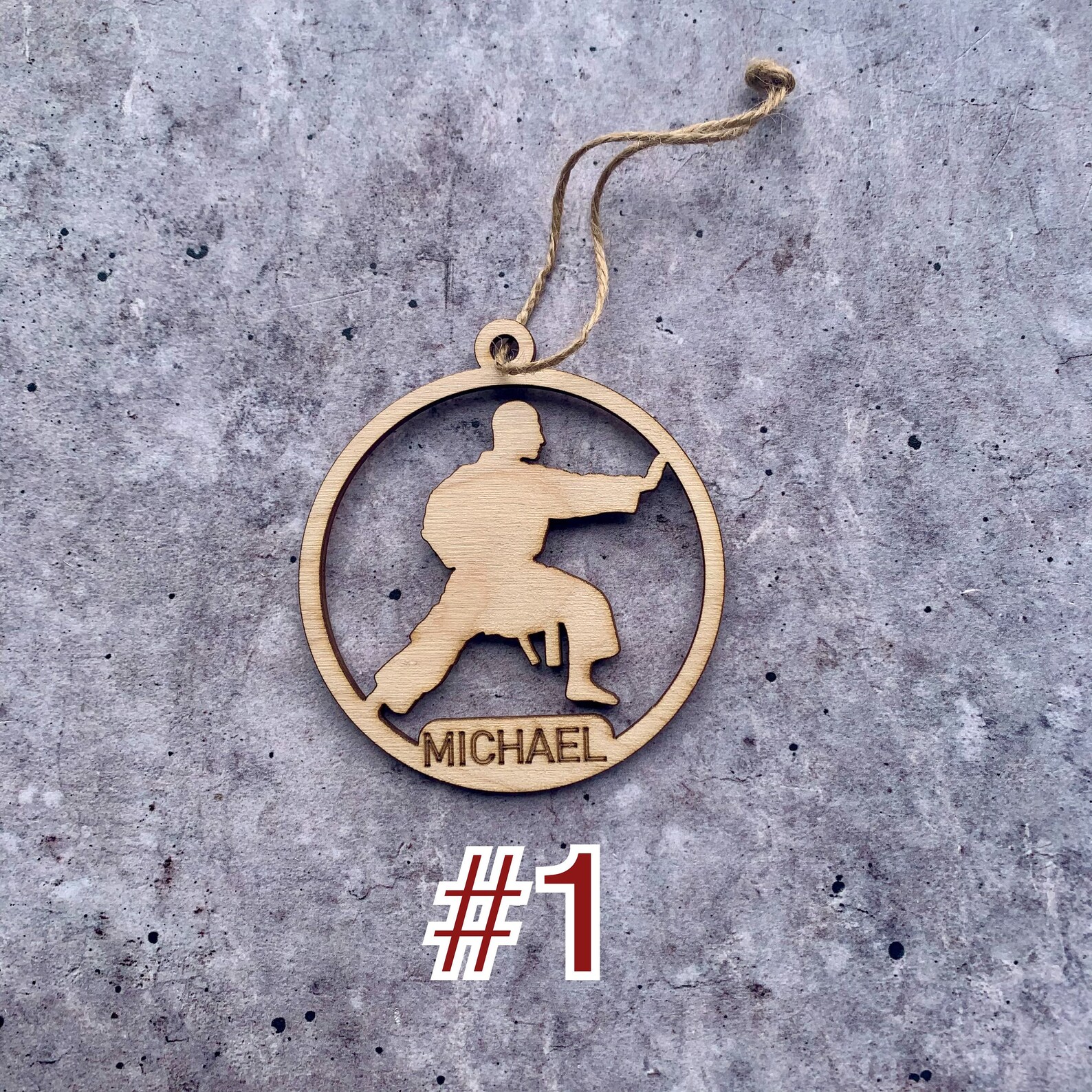 Karate Ornament Personalized Wooden Christmas Present. Perfect Gift for ...