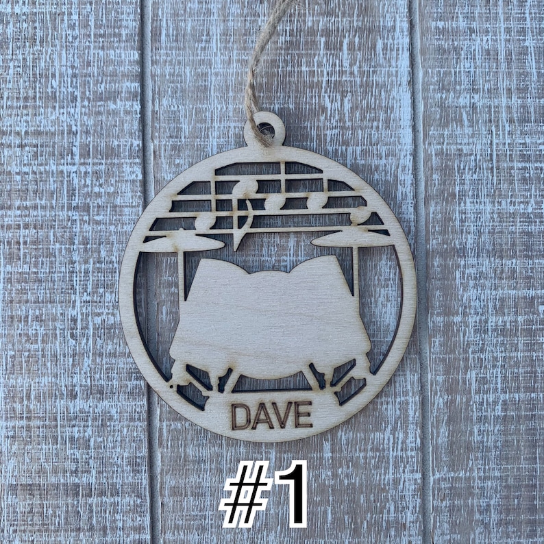 Musical Instrument Ornament Personalized Wooden Christmas - Etsy