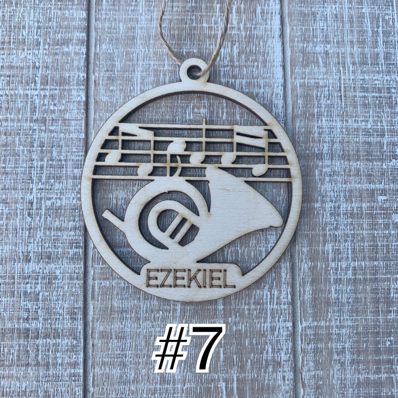 Musical Instrument Ornament Personalized Wooden Christmas - Etsy