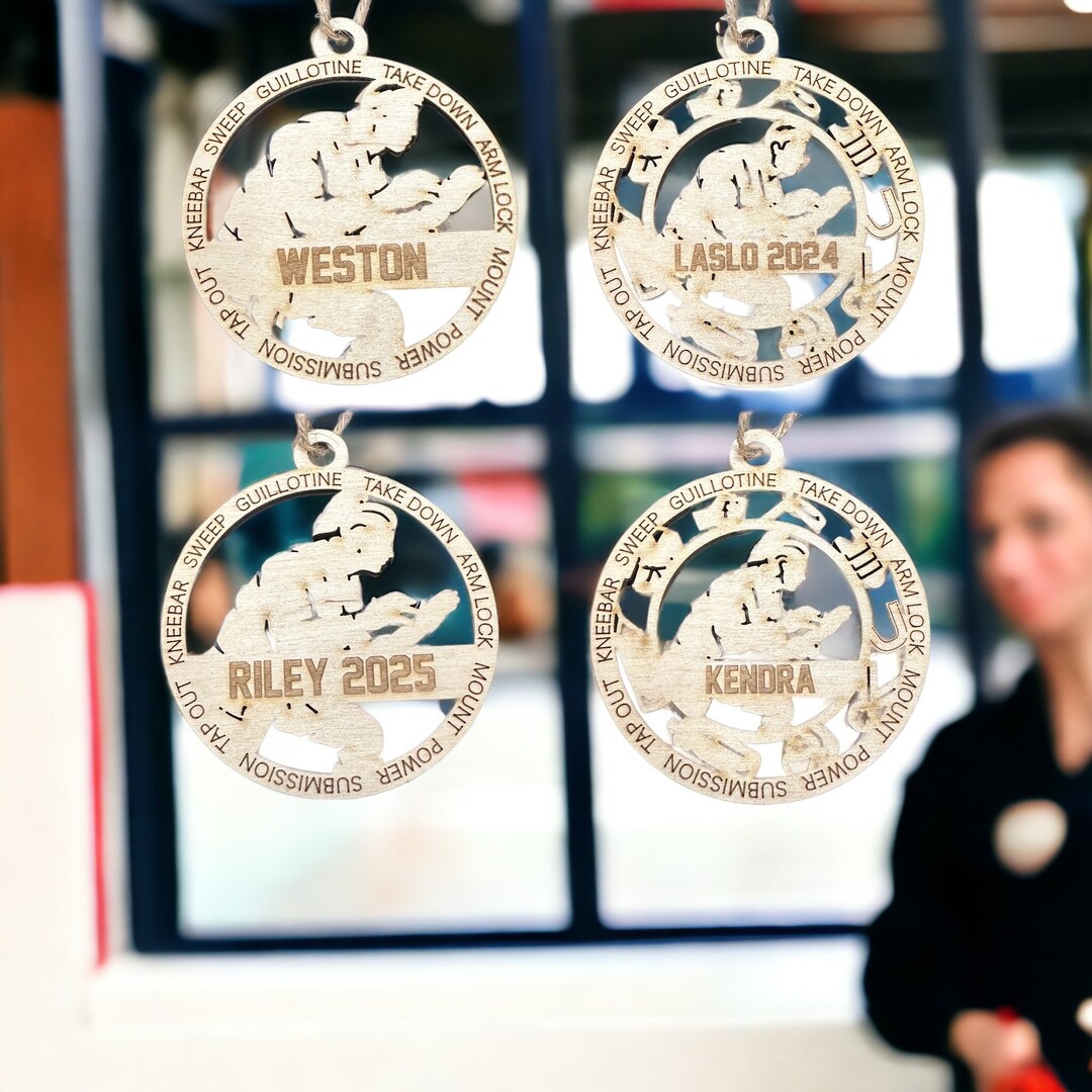 Personalized Jiu Jitsu Stadium Series Christmas Ornament - Male and ...