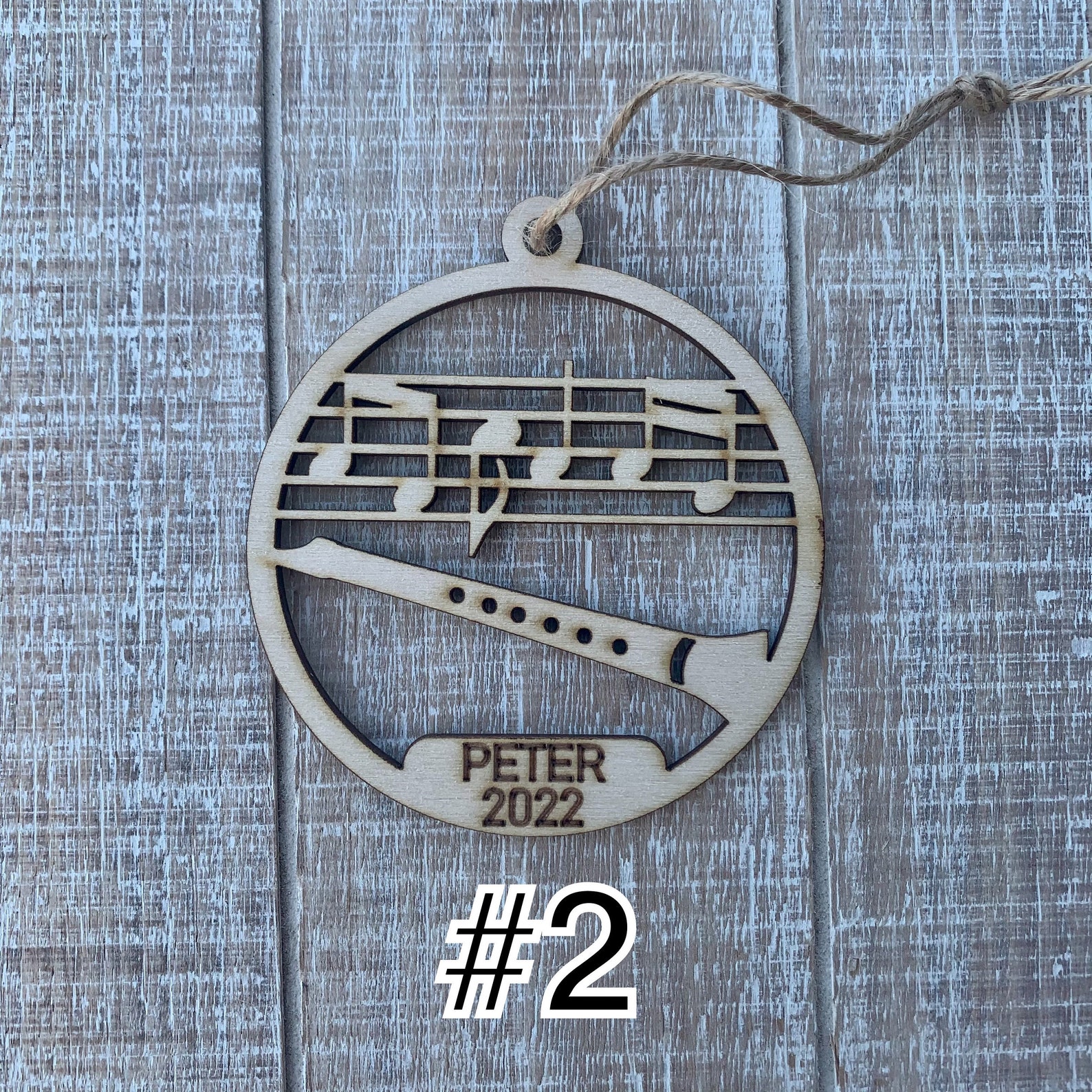Musical Instrument Ornament Personalized Wooden Christmas Present ...