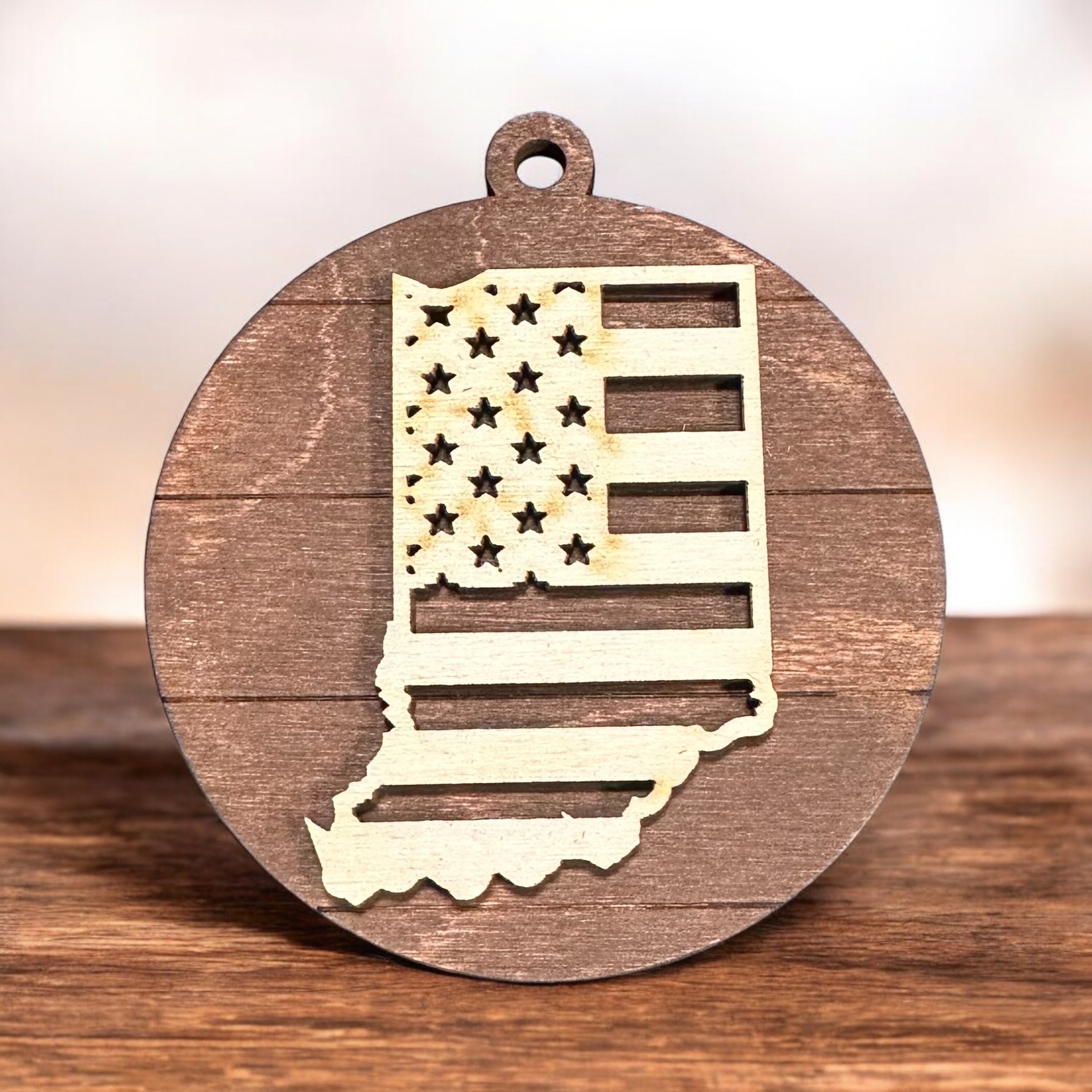 Indiana State Flag Art Ornament - 3d Ornament - Christmas Ornament ...
