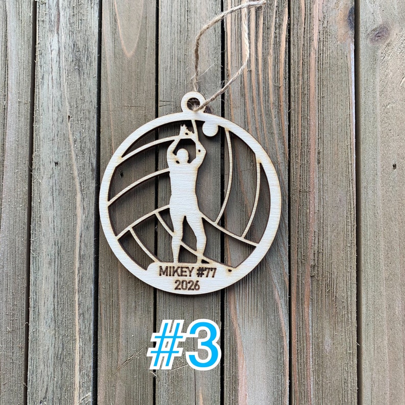 Volleyball Ornament Personalized Wooden Christmas Present. Perfect Gift ...
