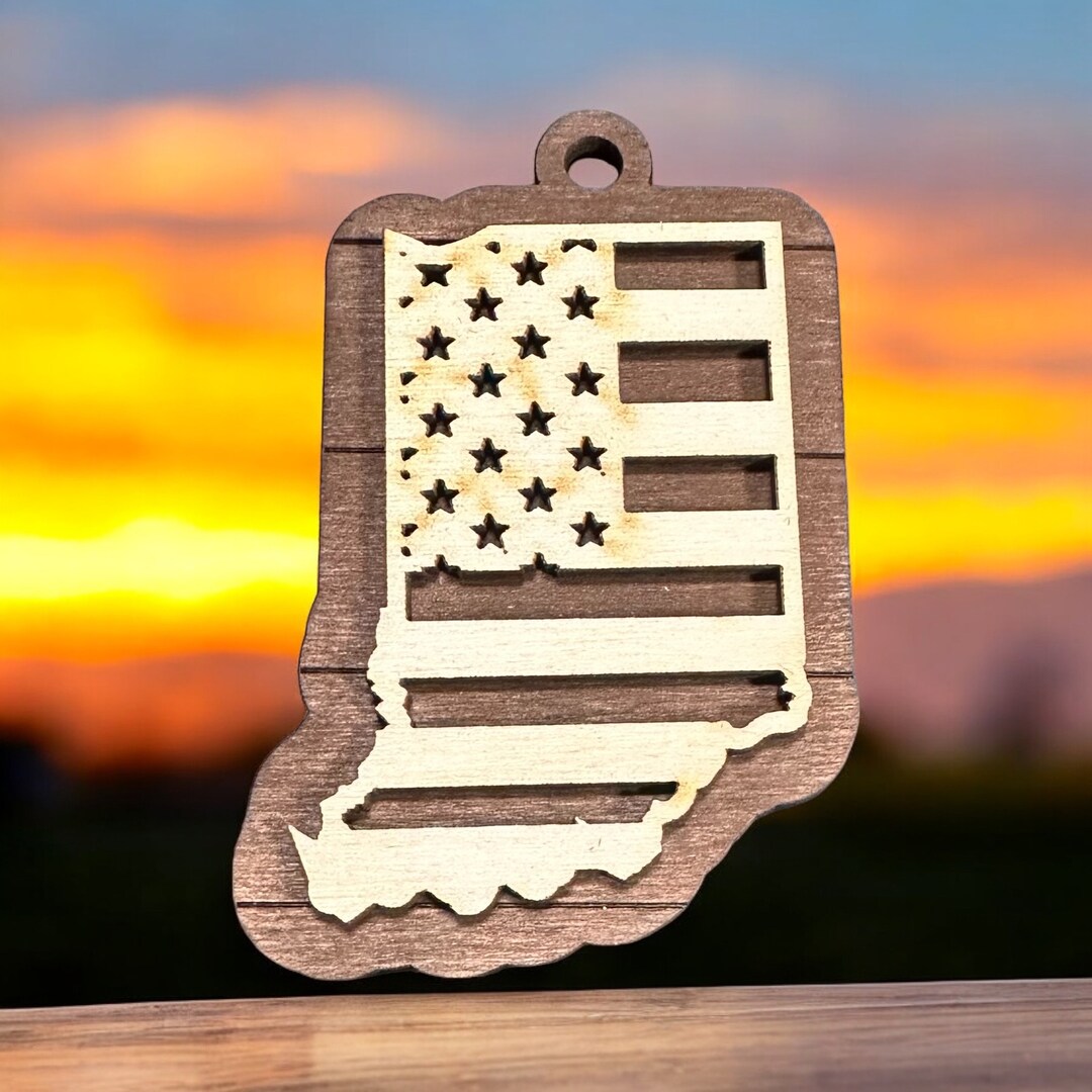 Indiana State Flag Art Ornament - 3d Ornament - Christmas Ornament ...
