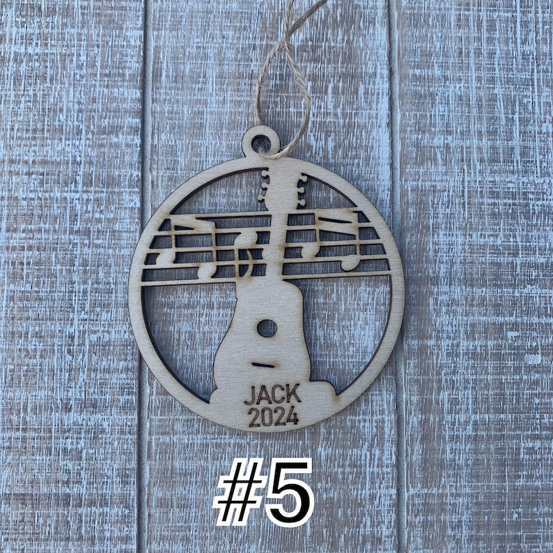 Musical Instrument Ornament Personalized Wooden Christmas - Etsy