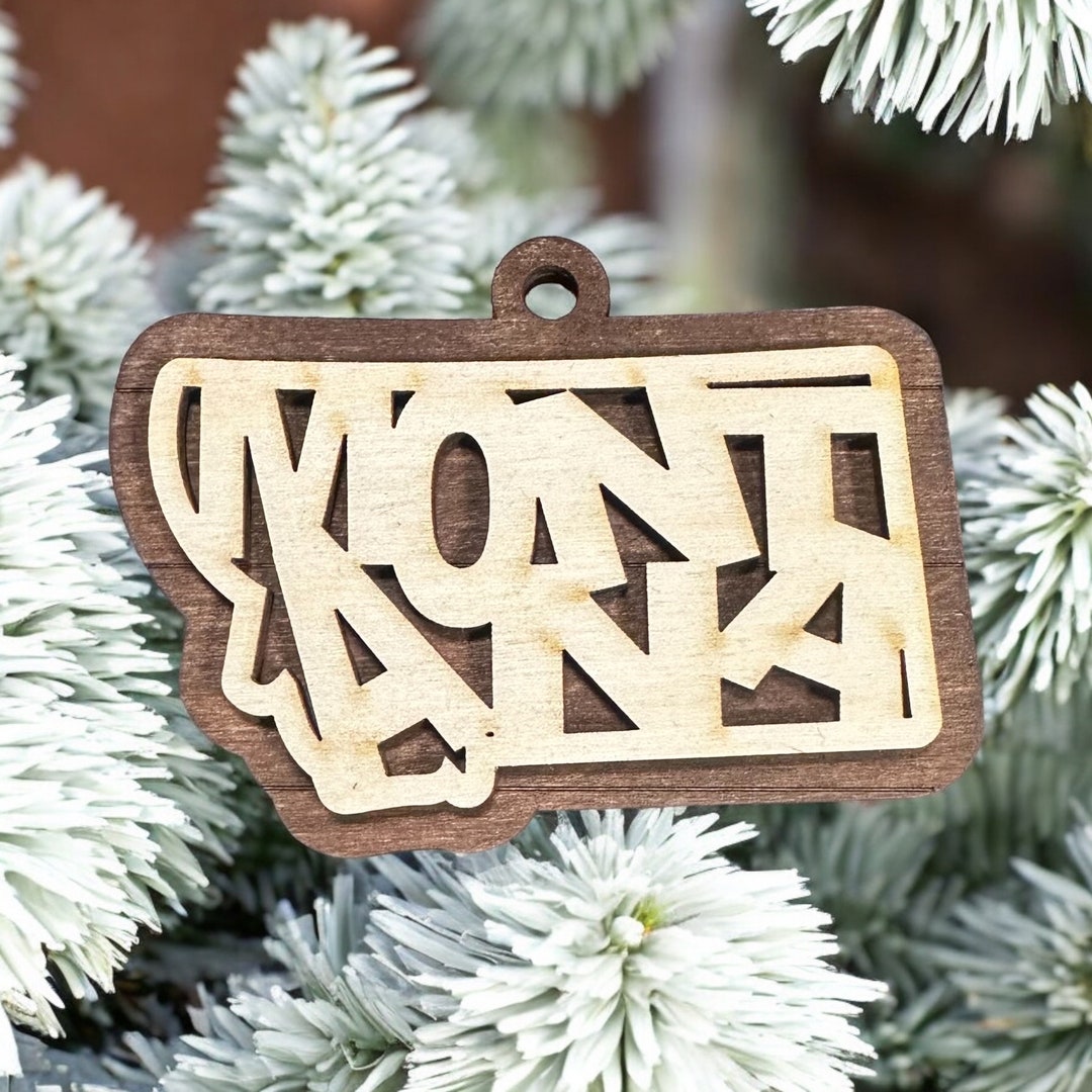 Montana State Word Art Ornament - 3d Ornament - Christmas Ornament ...
