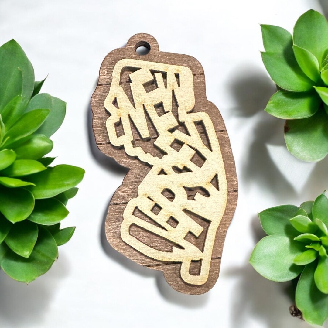 New Jersey State Word Art Ornament - 3d Ornament - Christmas Ornament ...