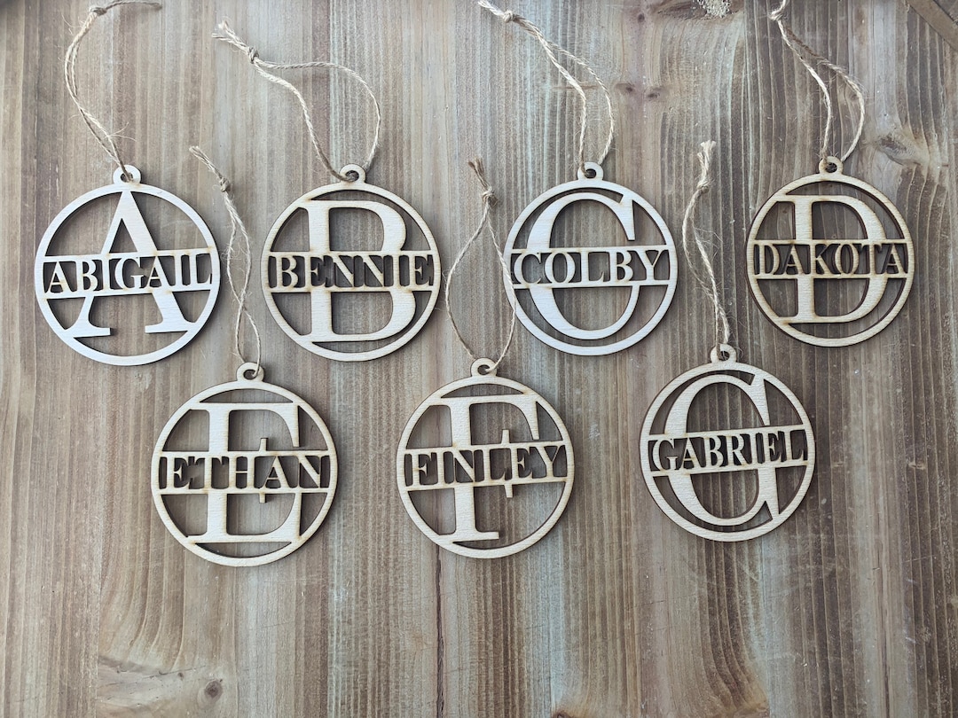 Initial Christmas Ornament - Last Name Ornament - Monogramed Ornament ...