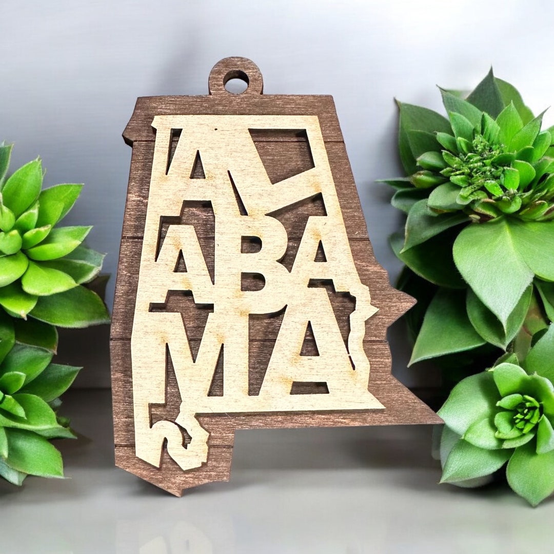 Alabama State Word Art Ornament - 3d Ornament - Christmas Ornament ...