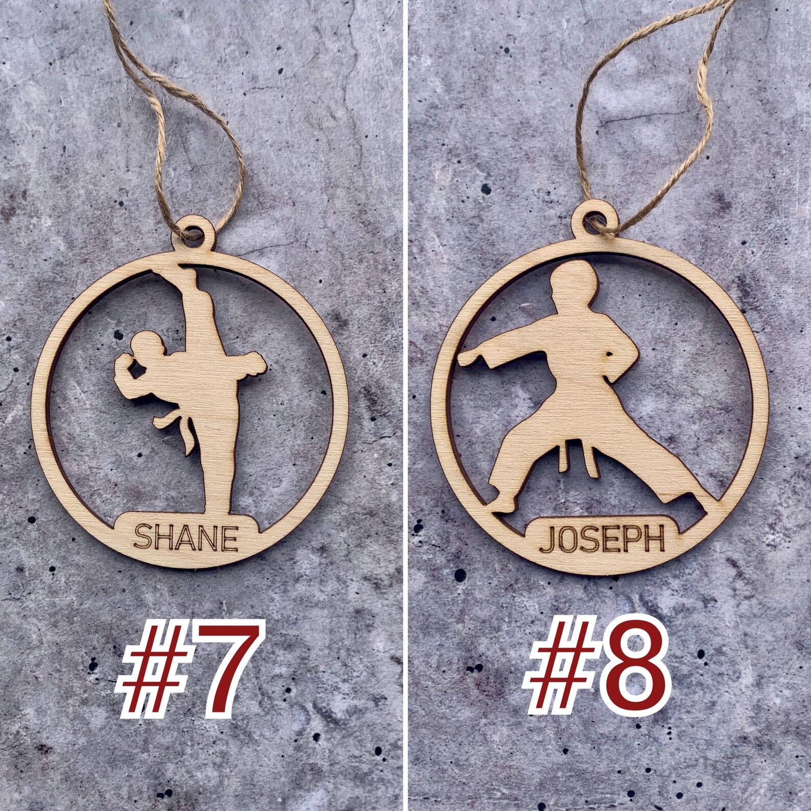 Karate Ornament Personalized Wooden Christmas Present. Perfect Gift for ...