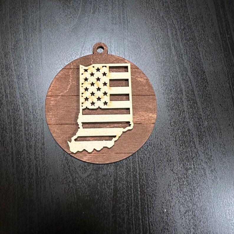 Indiana State Flag Art Ornament - 3d Ornament - Christmas Ornament ...