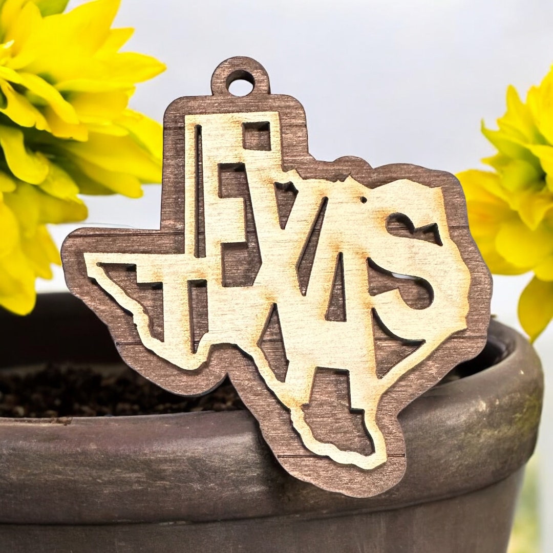 Texas State Word Art Ornament - 3d Ornament - Christmas Ornament - Gift ...