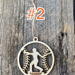 Baseball Ornament Personalized Wooden Christmas Present. Perfect Gift ...