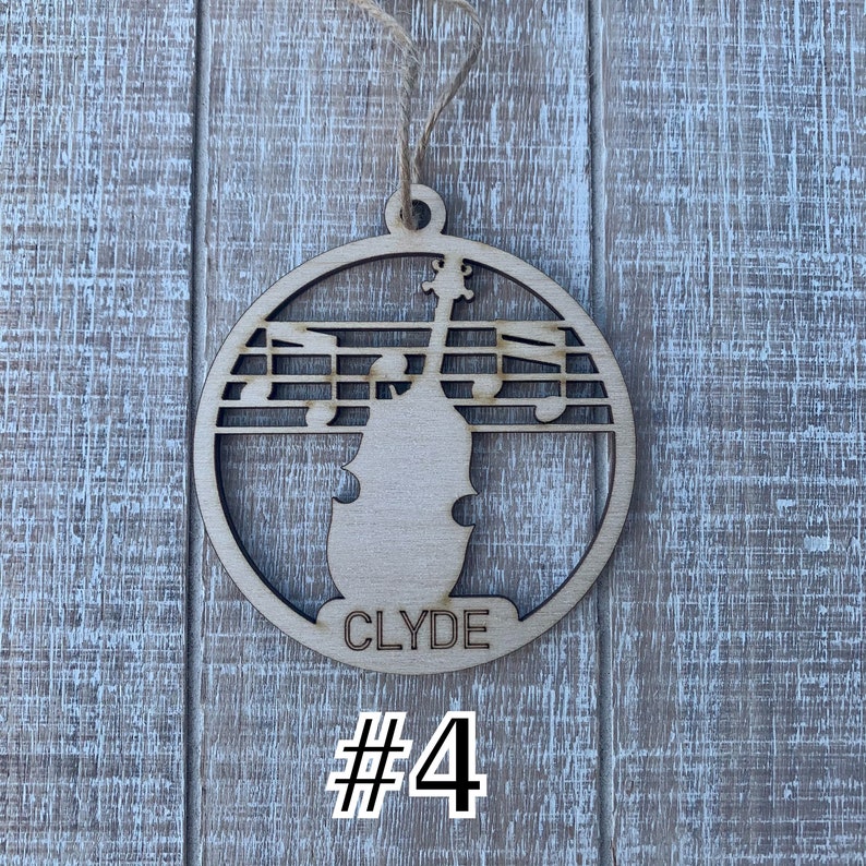 Musical Instrument Ornament Personalized Wooden Christmas - Etsy