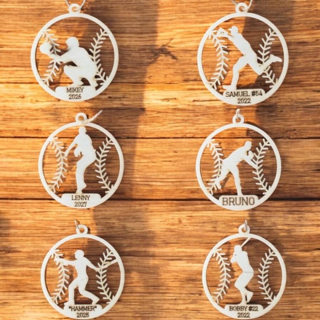 Baseball Ornament Personalized Wooden Christmas Present. Perfect Gift ...