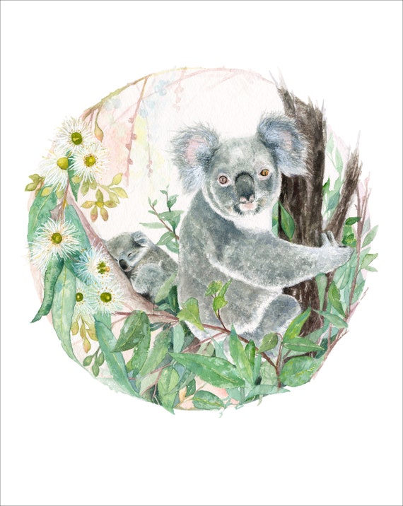 Koala Print 8x10 A3 print A2 print Koala painting Koala | Etsy