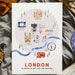 Handmade London Map / London print / Cute London Watercolour | Etsy