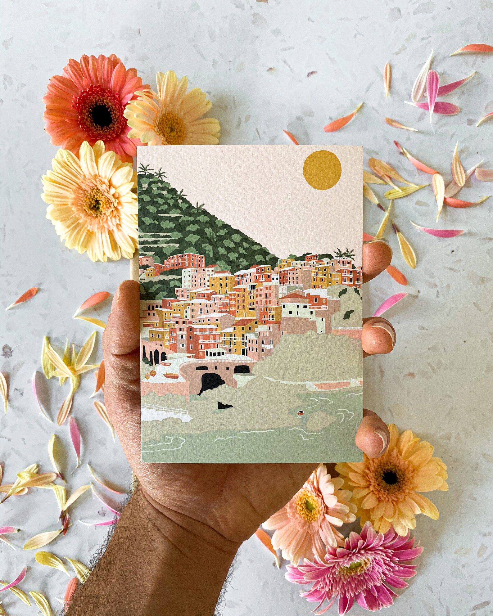 Set of 5 Summer Postcards/ Manarola Card / Santorini Card / | Etsy UK