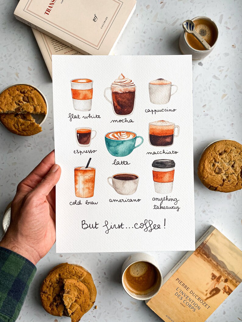 But first...Coffee print / coffee print / Coffee handmade | Etsy