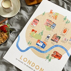 Handmade London Pretty Street Map / London Print / Cute London ...