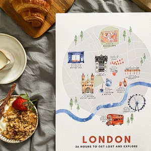 Handmade London Map / London Print / Cute London Watercolour Print ...