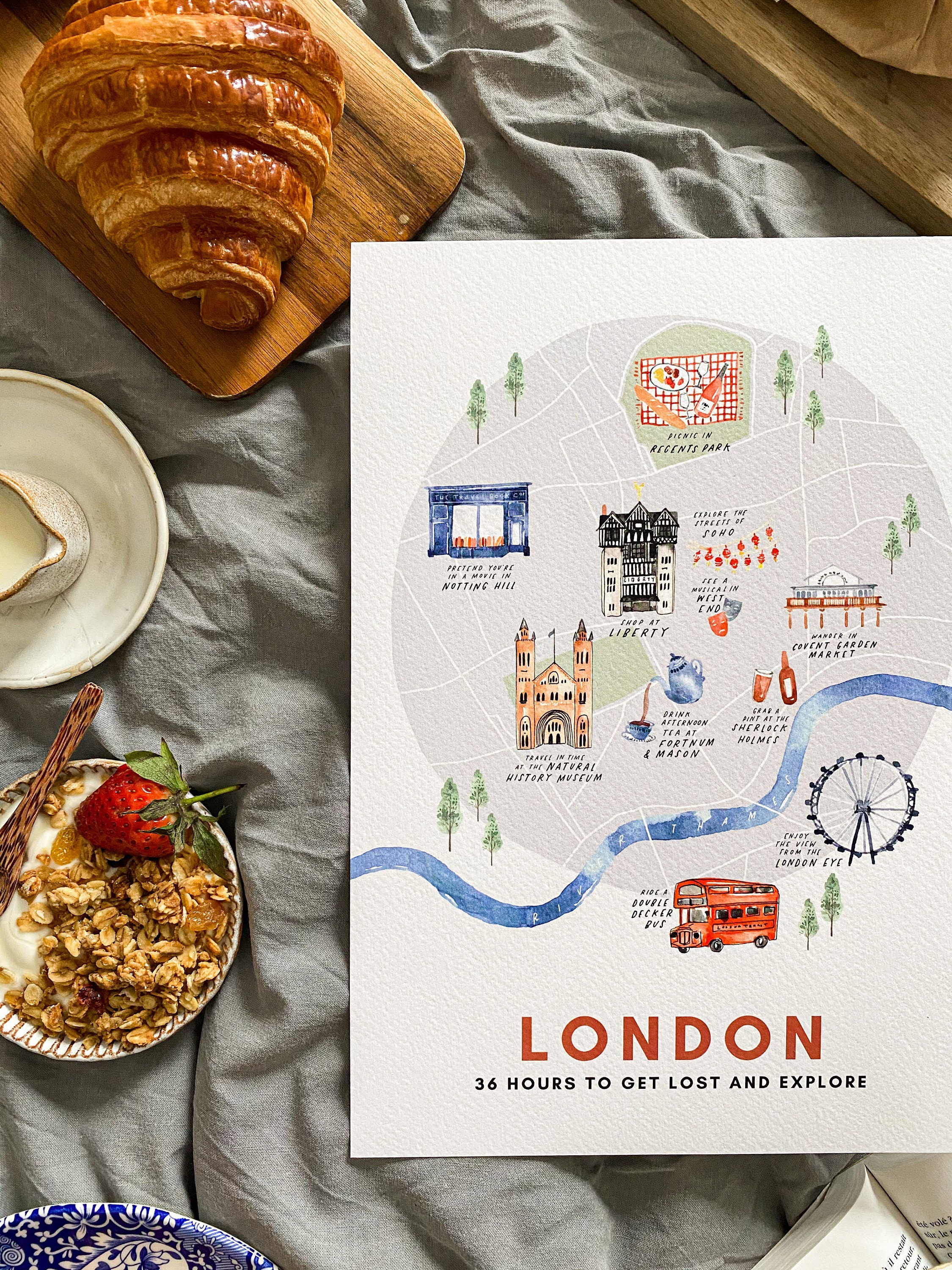 Handmade London Map / London Print / Cute London Watercolour - Etsy UK