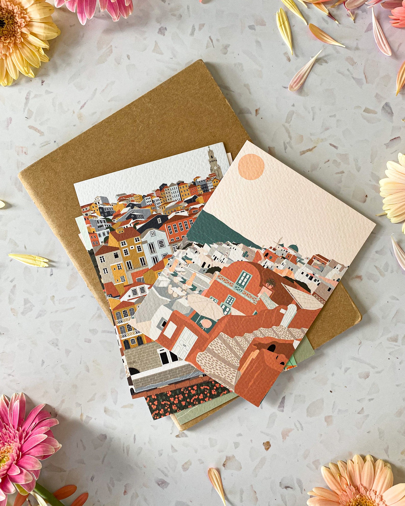 Set of 5 Summer Postcards/ Manarola Card / Santorini Card / | Etsy UK