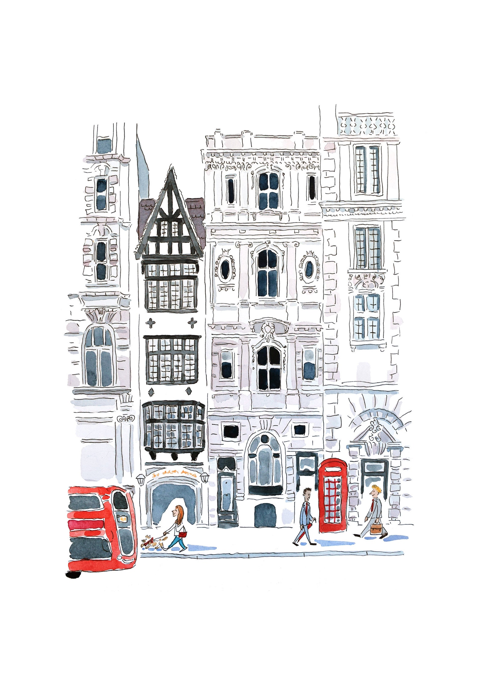 Set of 5 Handmade London Cards / London Postcards / Cute | Etsy UK