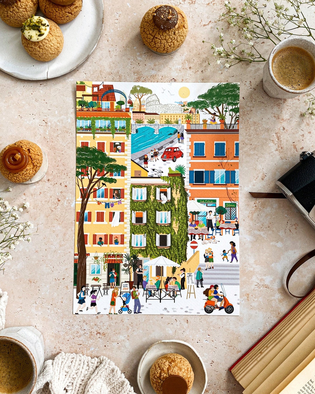 Retro Cities - Rome Print, Rome Wall Art, Rome Poster, Rome Art Print ...