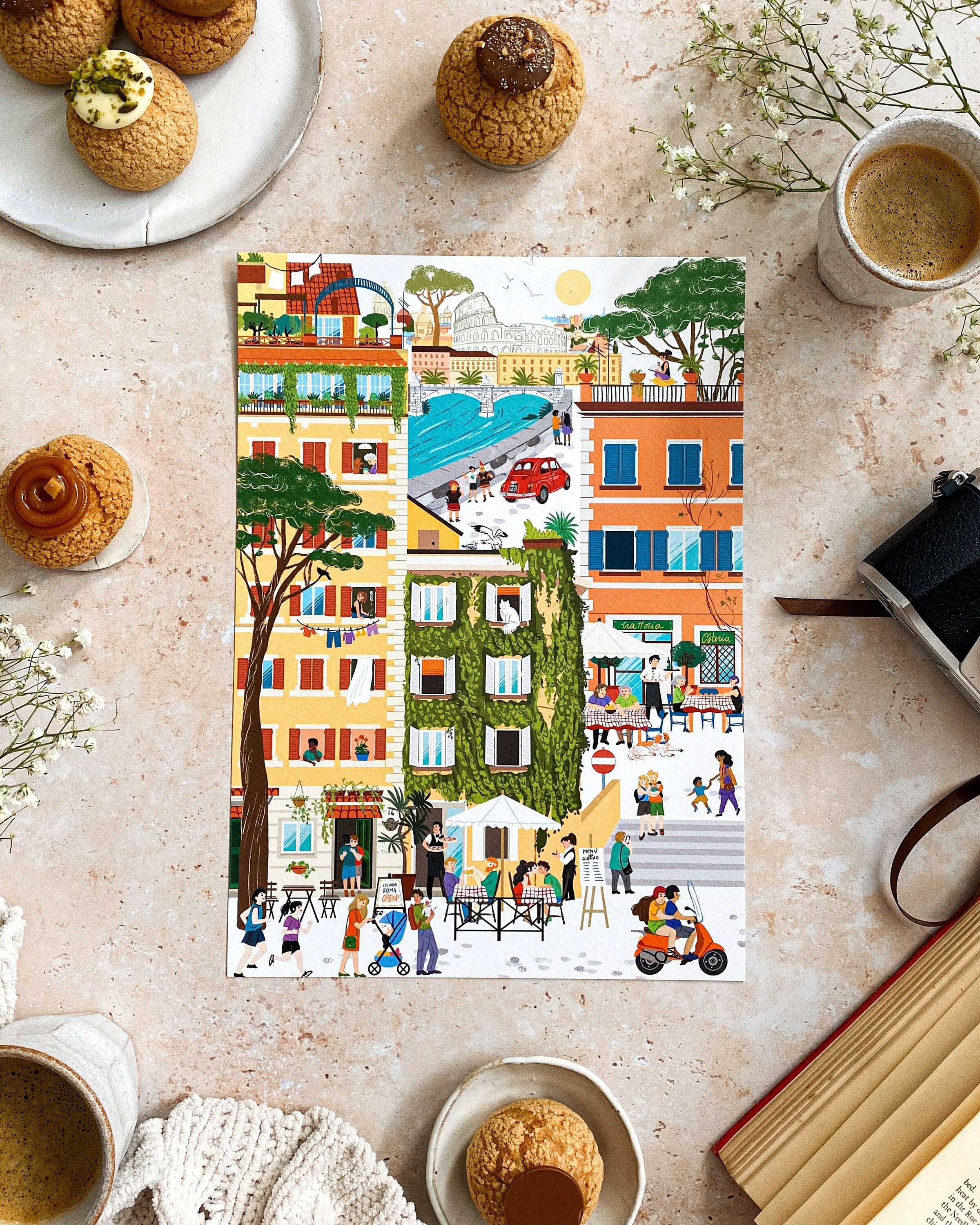 Retro Cities Rome Print Rome Wall Art Rome Poster Rome - Etsy