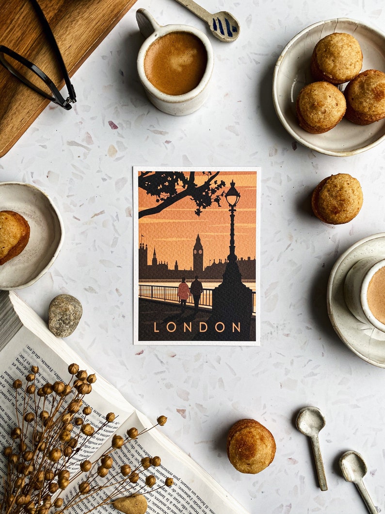 London Postcard Set: Big Ben, Westminster, Notting Hill Illustrations ...