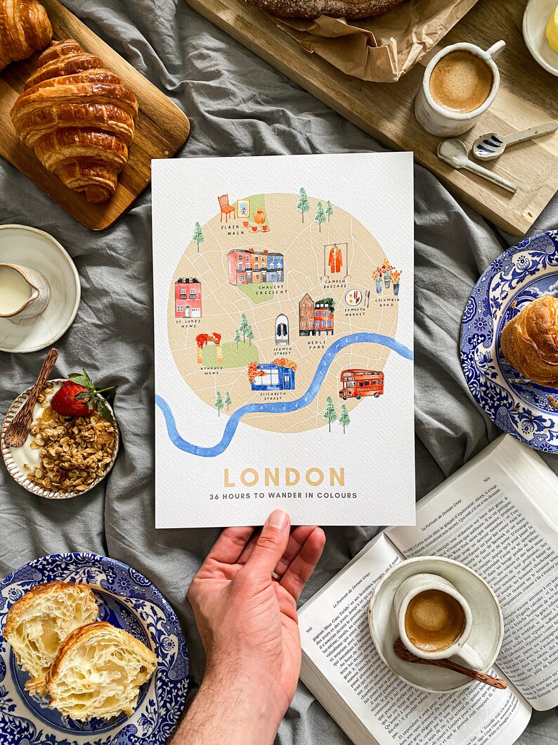 Handmade London Pretty Street Map / London Print / Cute London | Etsy
