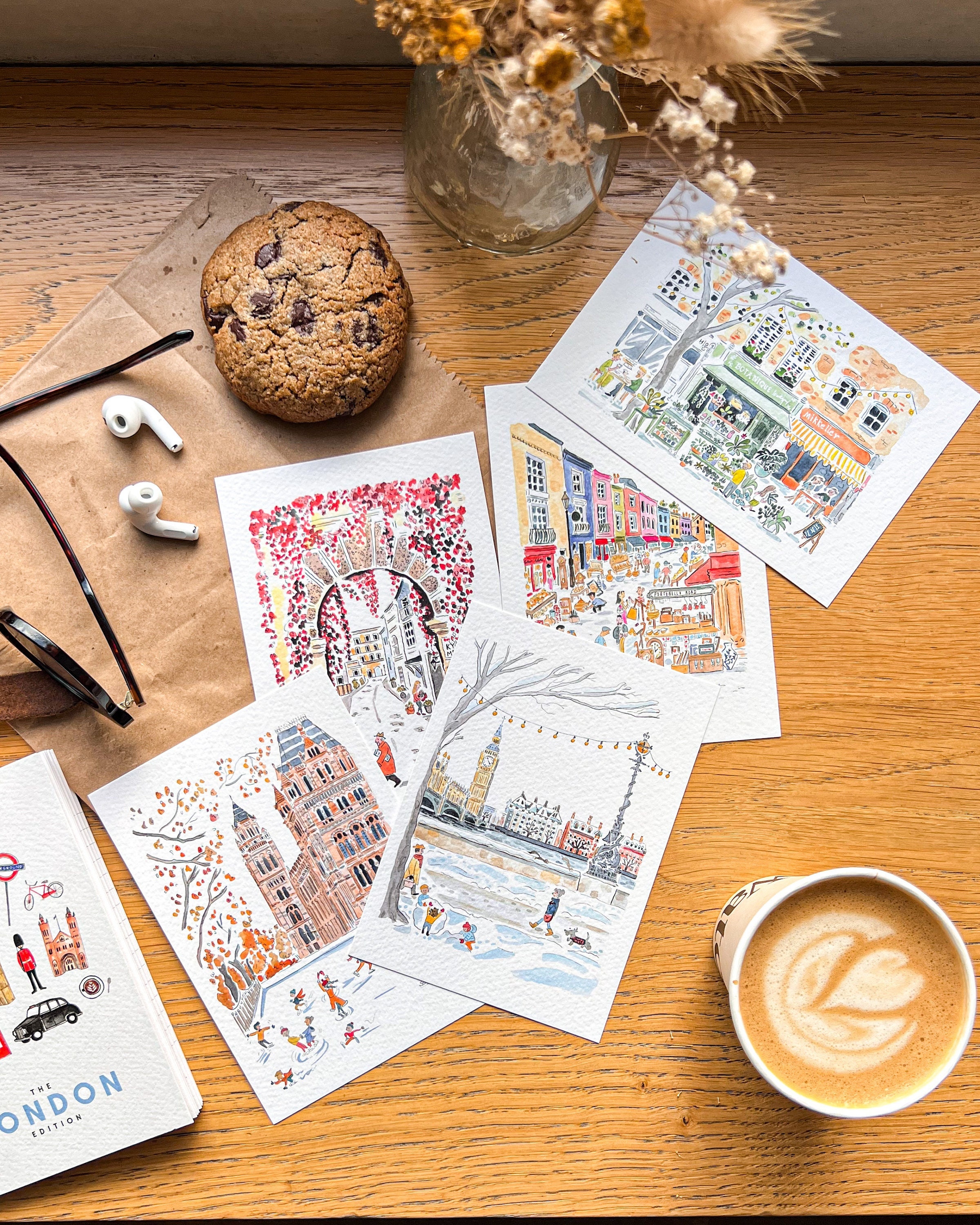 Handmade London Watercolour Postcard Set: Iconic City Scenes - Etsy