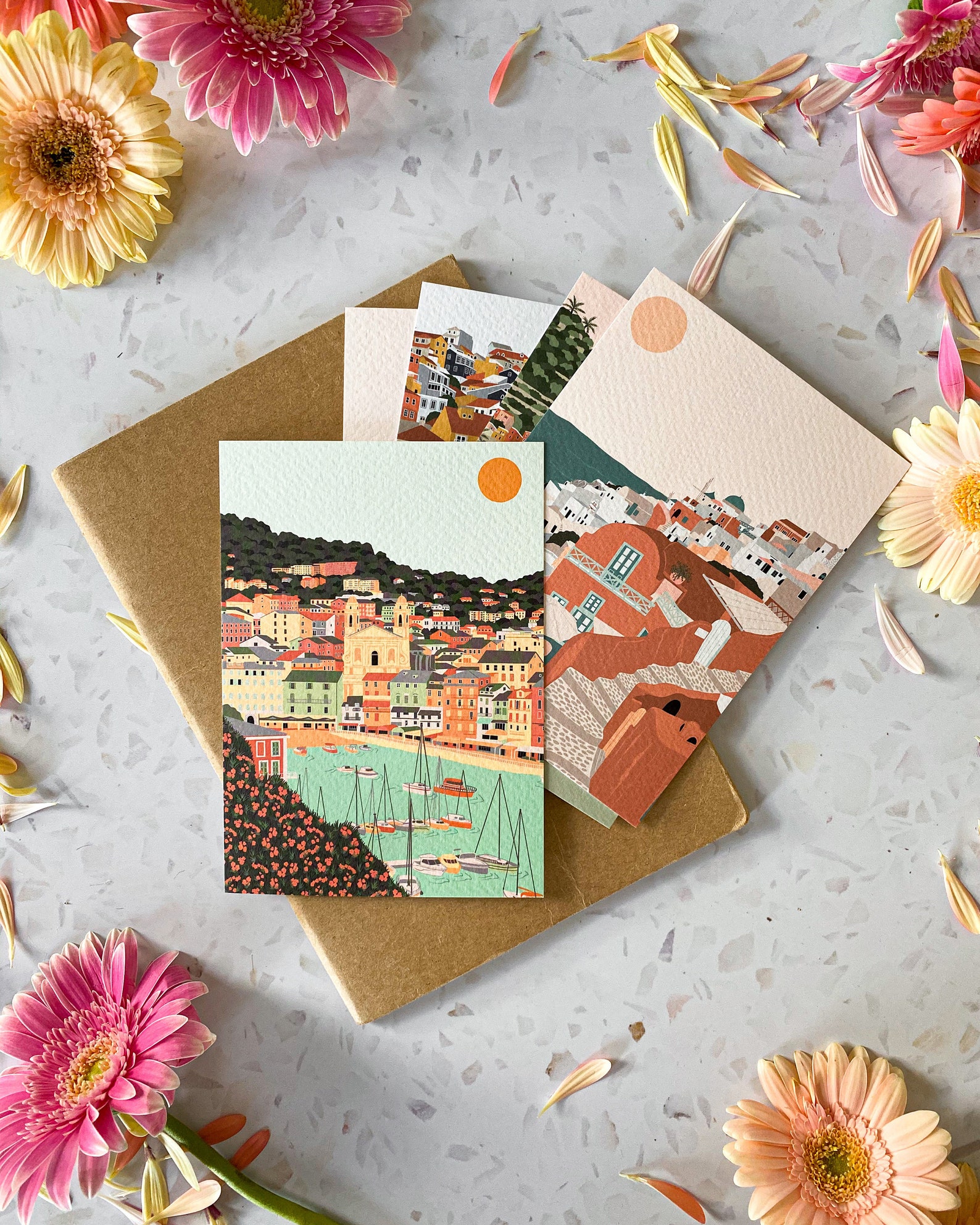 Set of 5 Summer Postcards/ Manarola Card / Santorini Card / - Etsy UK
