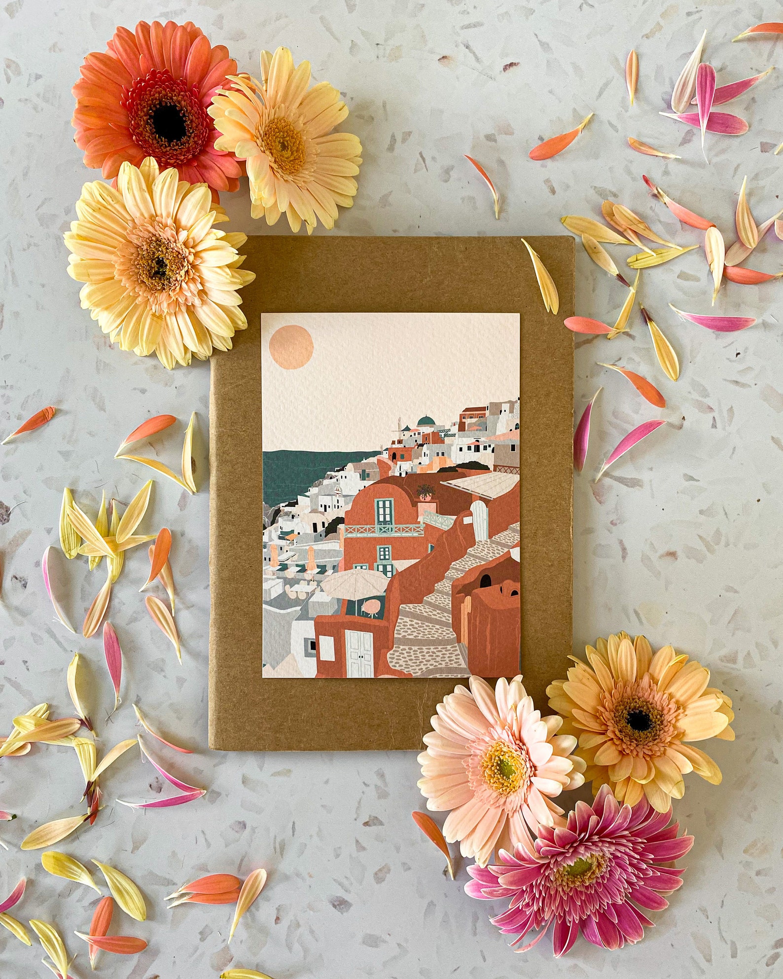 Set of 5 Summer Postcards/ Manarola Card / Santorini Card / | Etsy UK