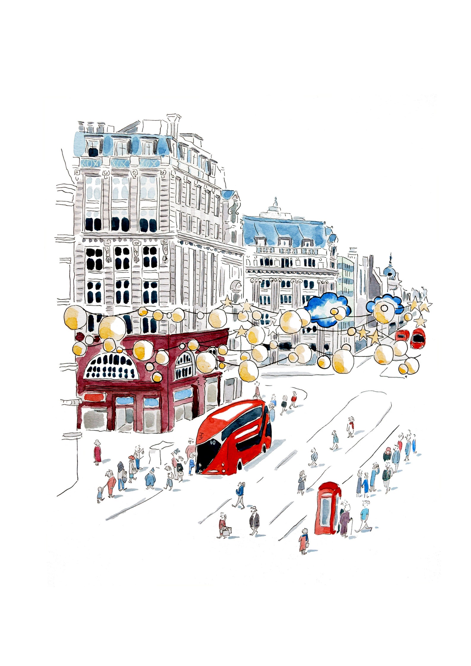 Set of 5 Handmade London Cards / London Postcards / Cute | Etsy UK